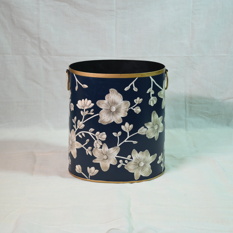 Hand-painted Hibiscus Dustbin – SoHome